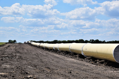 Crews lay first pipe for Raw Water Pipeline from Bois d'Arc Lake ...