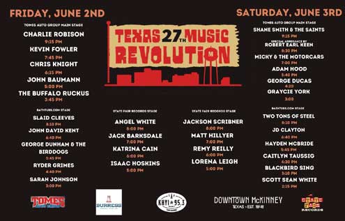 27th Annual Texas Music Revolution in McKinney schedule released ...