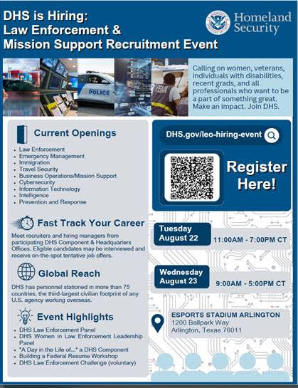 Department of Homeland Security hiring fair - Esports Stadium Arlington ...