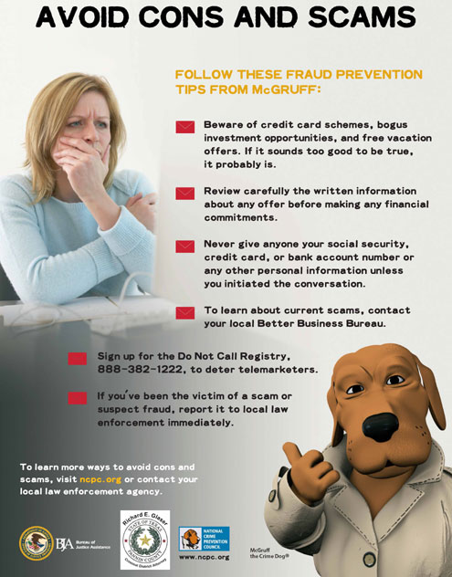 Crime prevention: Avoid cons and scams — EVITE ESTAFAS Y ENGAÑOS ...