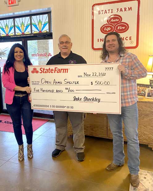 Open Arms Homeless Shelter receives donation from Jake Shockley State ...