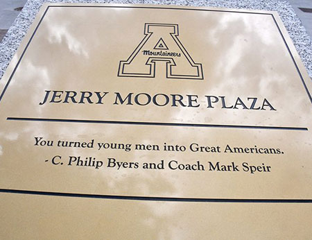 Appalachian State Hall of Fame coach Jerry Moore honored with plaza and ...