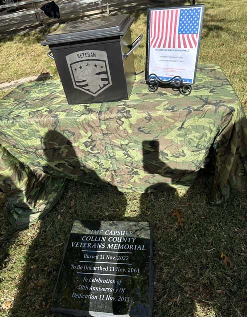 Collin County Veterans Memorial Time Capsule contents on display ...